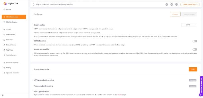 Powerful Featrues CDN | Pay as You Go CDN | LightCDN